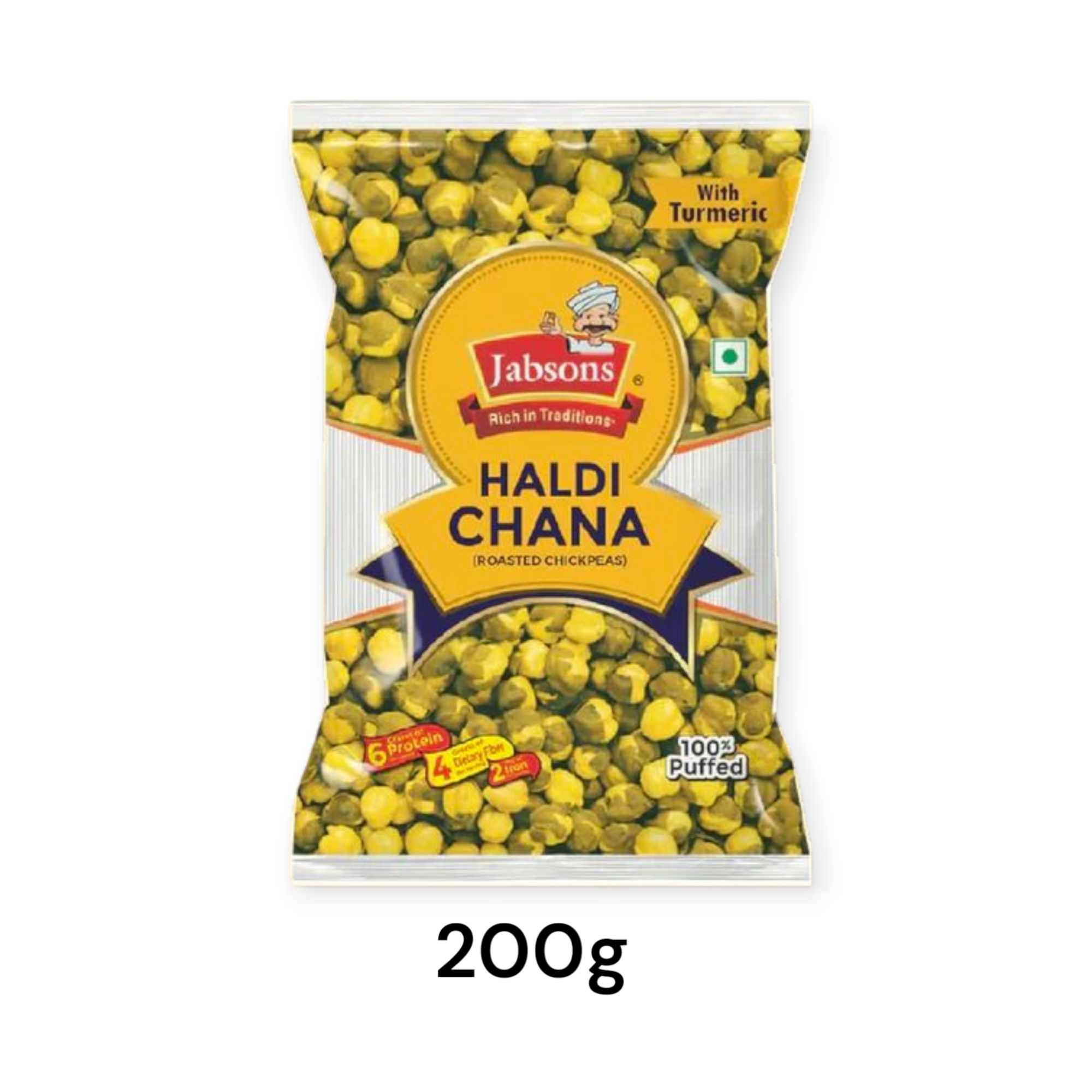 Jabsons Roasted Chana Haldi 200g - Online Mart-Kadi